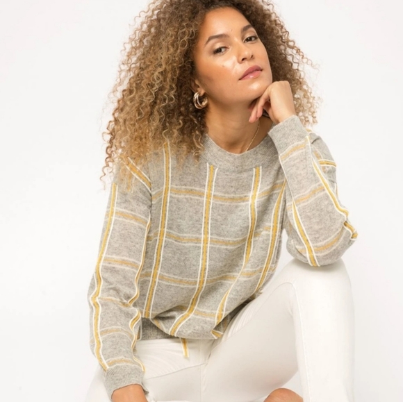Mystree | Sweaters | Nwt Distressed Plaid Braid Texture Sweater Mystre ...